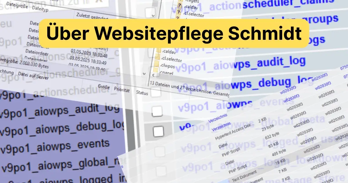 Über mich | Schmidt - Web & Tech Websitepflege